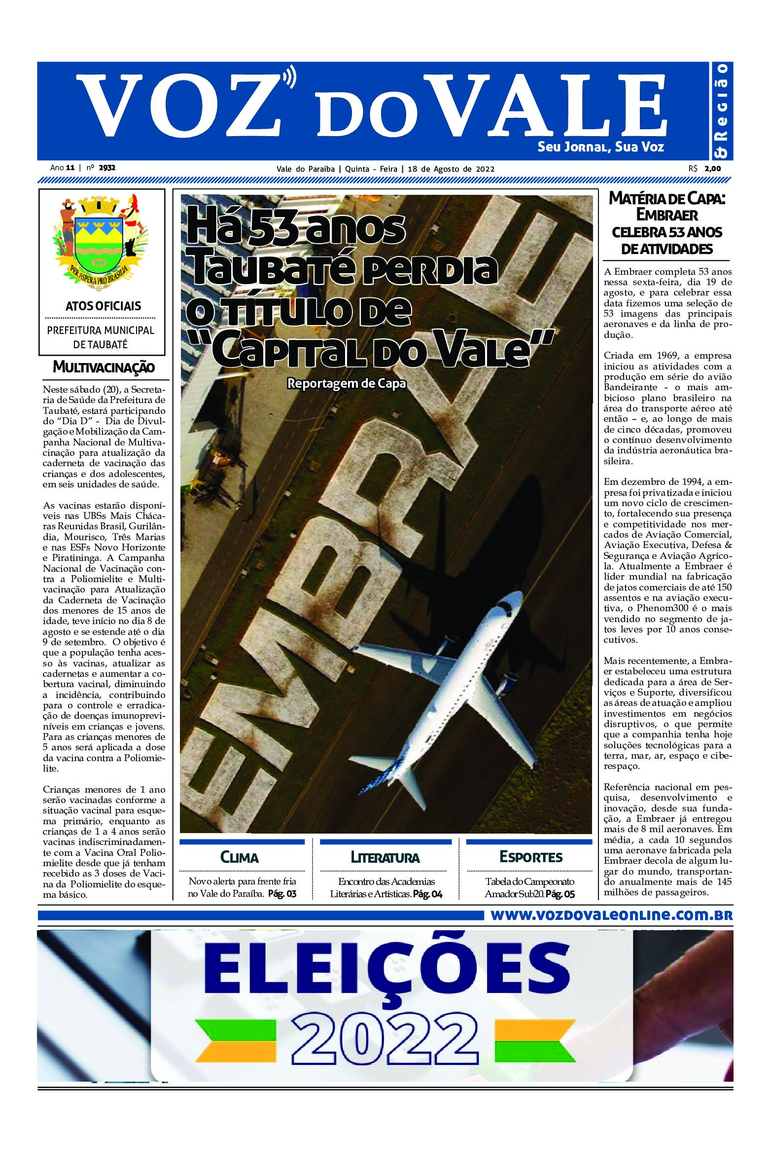 Voz do Vale Online | Seu jornal, sua voz. Desde 1948.